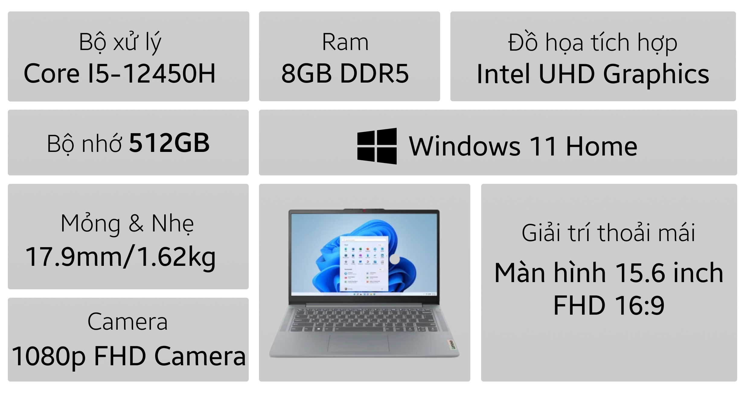 Laptop Lenovo IdeaPad Slim 3 15IAH8 83ER000BVN | Giá rẻ, trả góp 0%