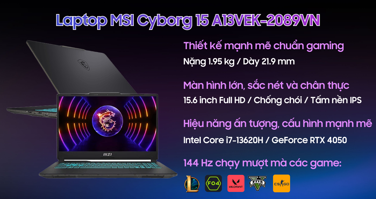 Laptop MSI Cyborg 15 A13VEK-2089VN - Đã Kích Hoạt | Giá rẻ