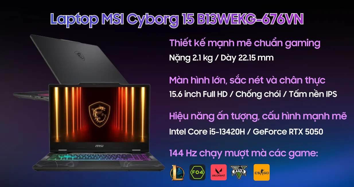 Laptop MSI Cyborg 15 B13WEKG-676VN - Đã Kích Hoạt | Giá rẻ