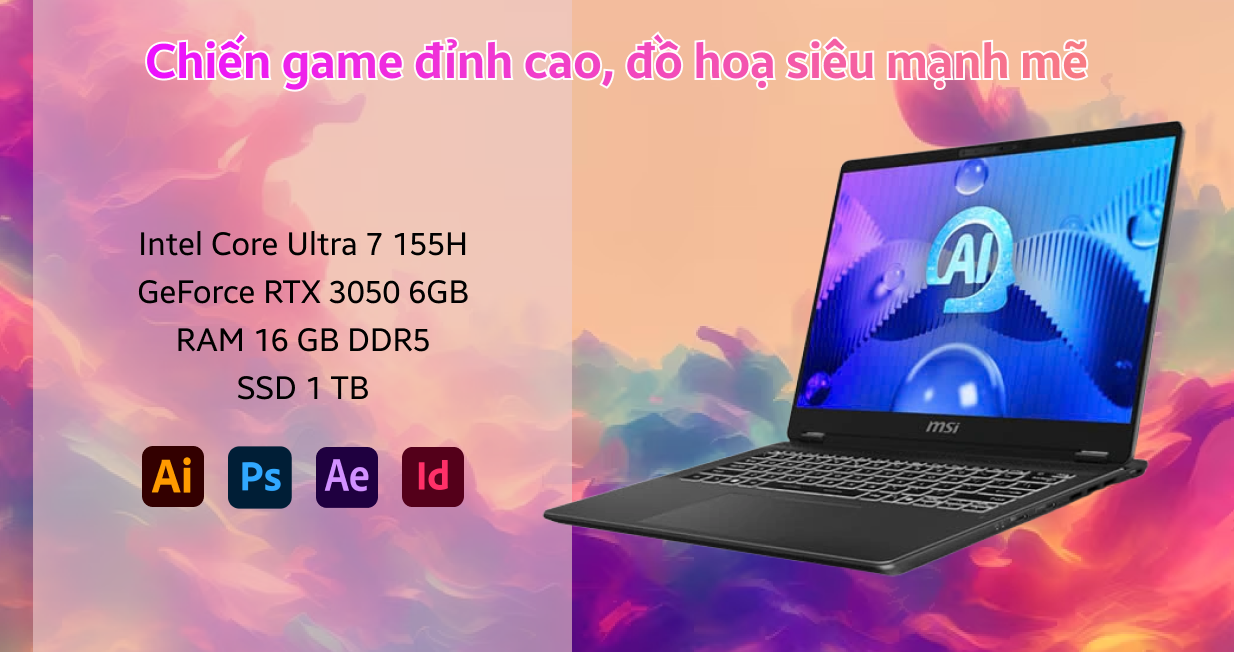 Laptop MSI Prestige 14 AI Studio C1UDXG-058VN - Cũ Đẹp | Giá rẻ