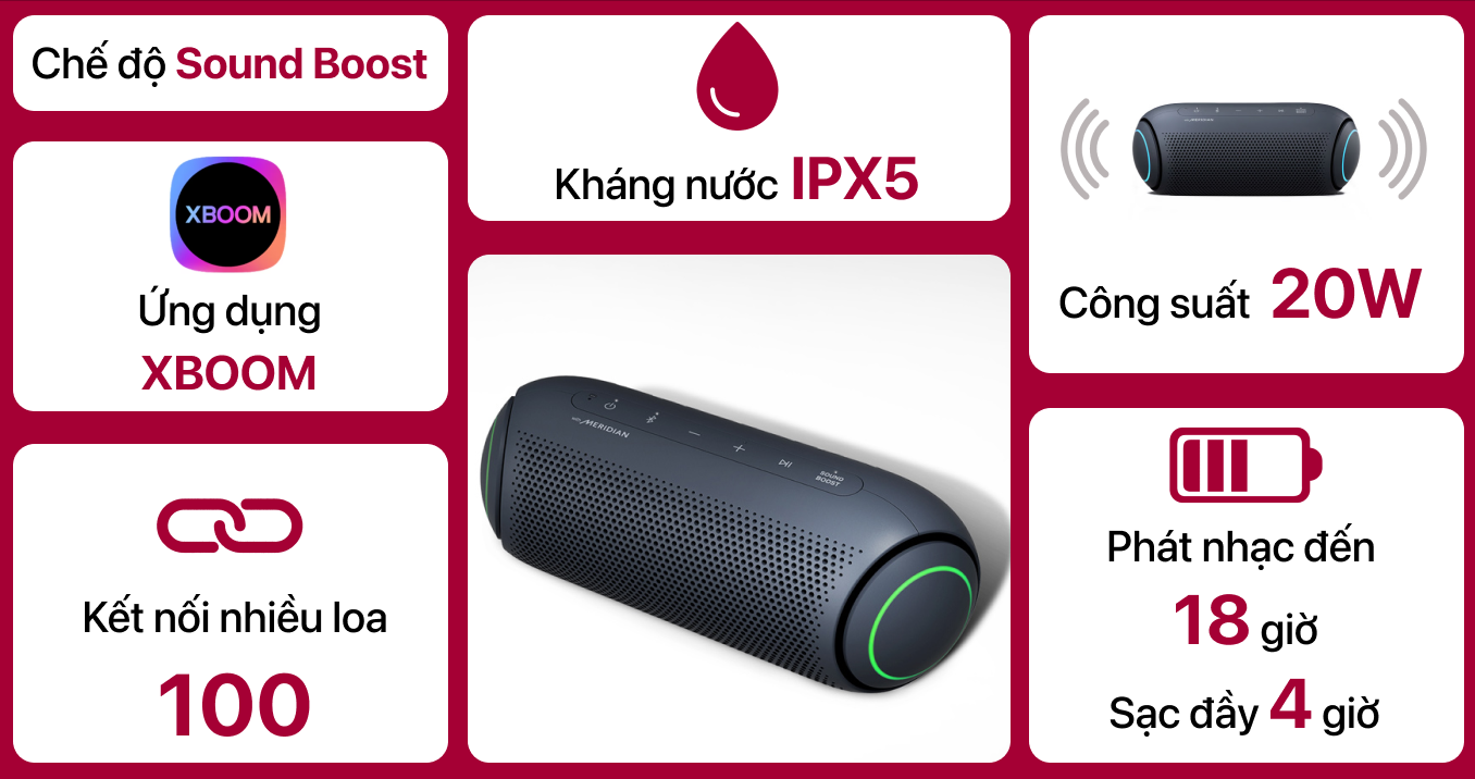 Loa LG Xboom Go PL5 | Giá rẻ, hỗ trợ trả góp, giao nhanh