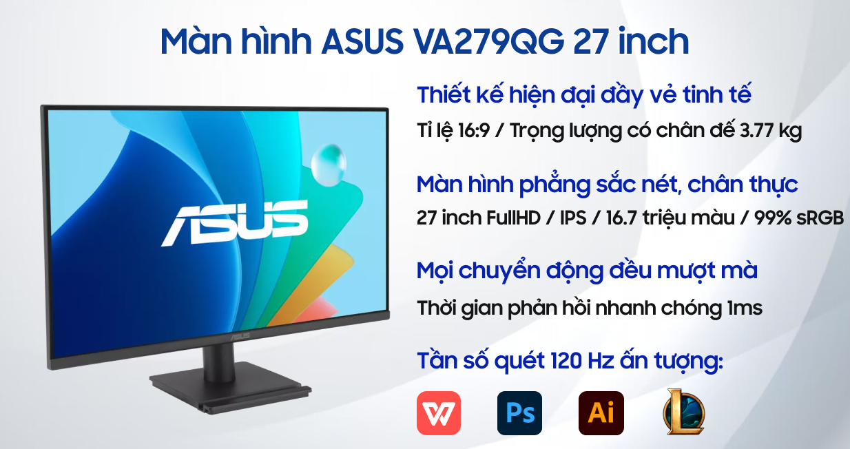 Màn hình ASUS VA279QG 27 inch | Giá rẻ, trả góp 0%