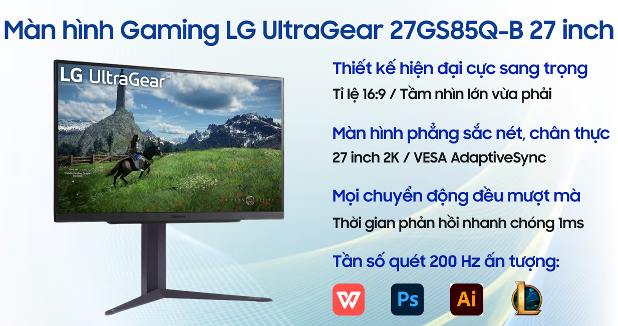 Màn hình Gaming LG UltraGear 27GS85Q-B 27 inch | Giá rẻ, trả góp 0%