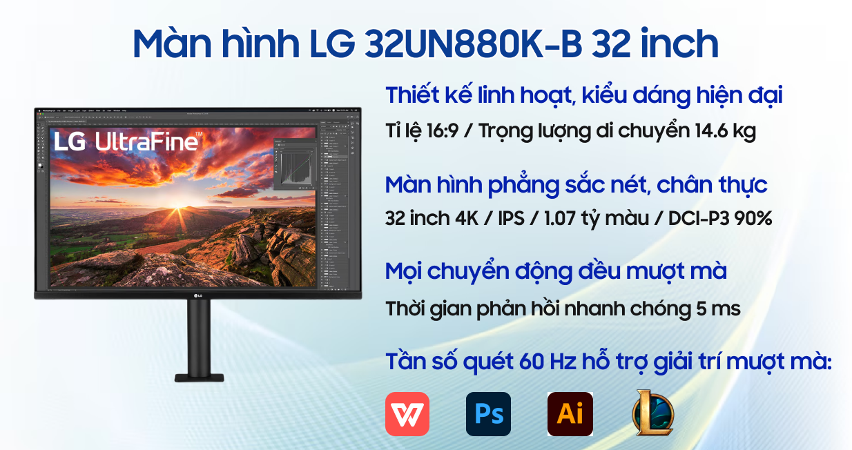 Màn hình LG 32UN880K-B 32 inch - Đã Kích Hoạt | Giá rẻ