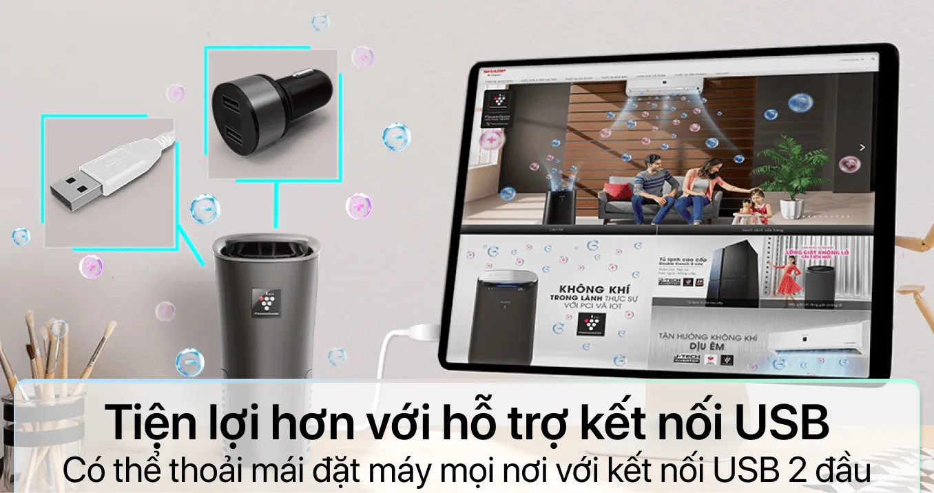 Máy lọc không khí ô tô Sharp IG-NX2E-B chính hãng - Giá rẻ
