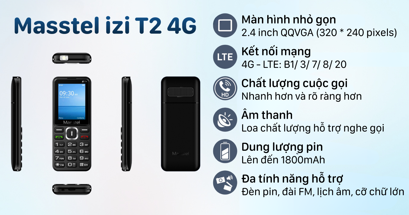 Masstel izi T2 4G - Cũ Trầy Xước | Giá rẻ