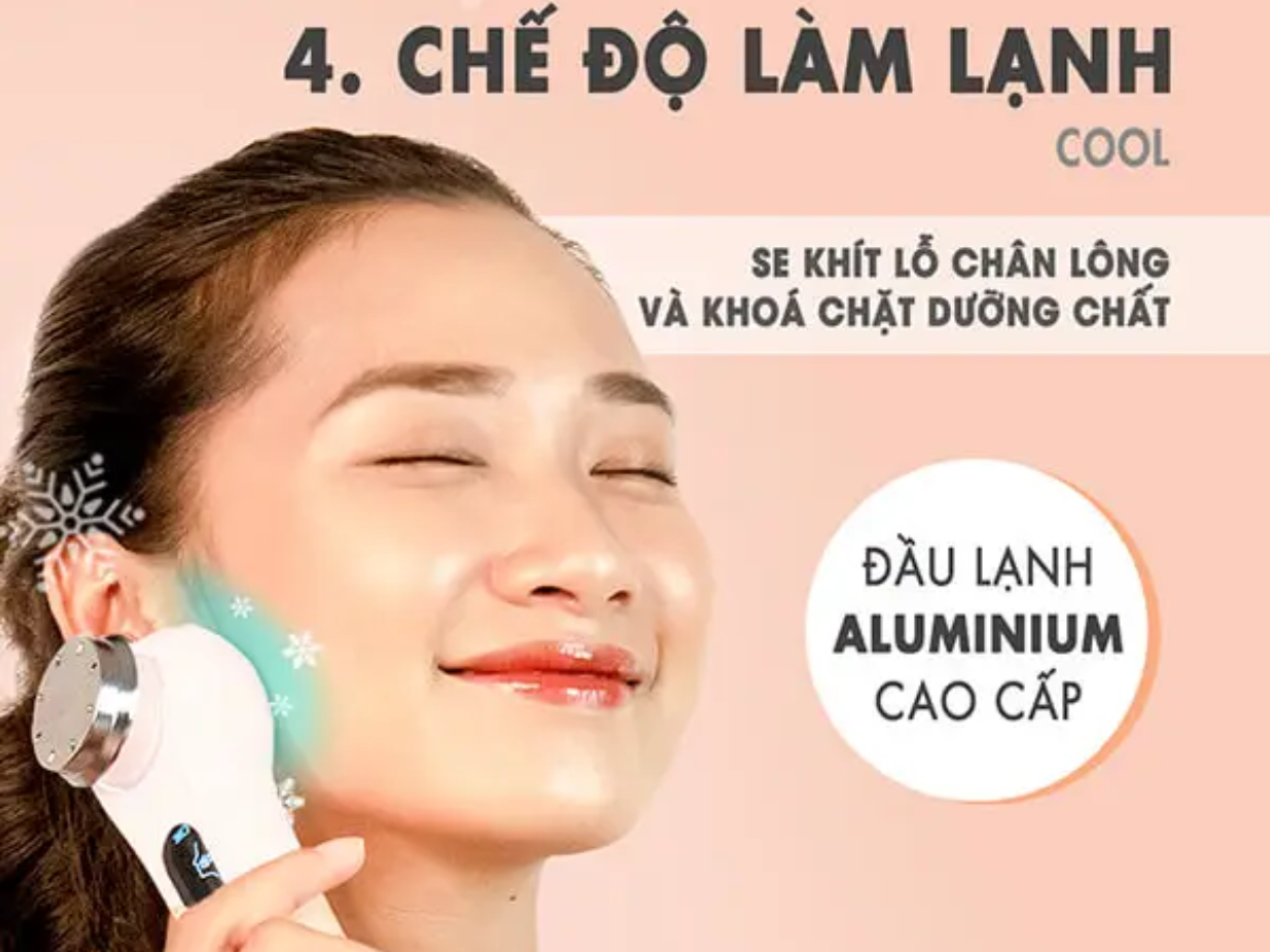 Máy massage đẩy tinh chất nâng cơ mặt nóng lạnh Halio Ion Hot & Cool ...