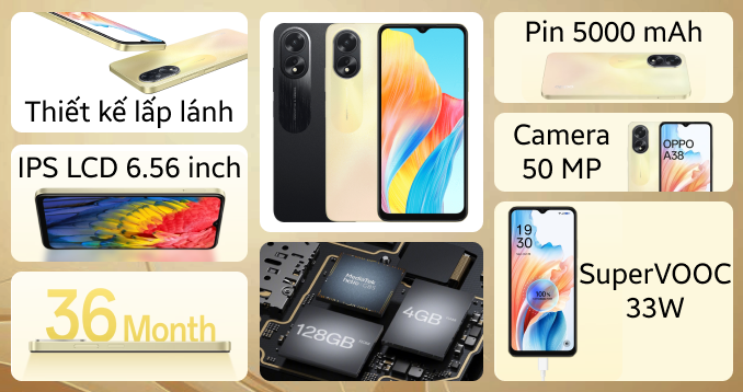 OPPO A38 6GB 128GB - Đã Kích Hoạt | Giá rẻ