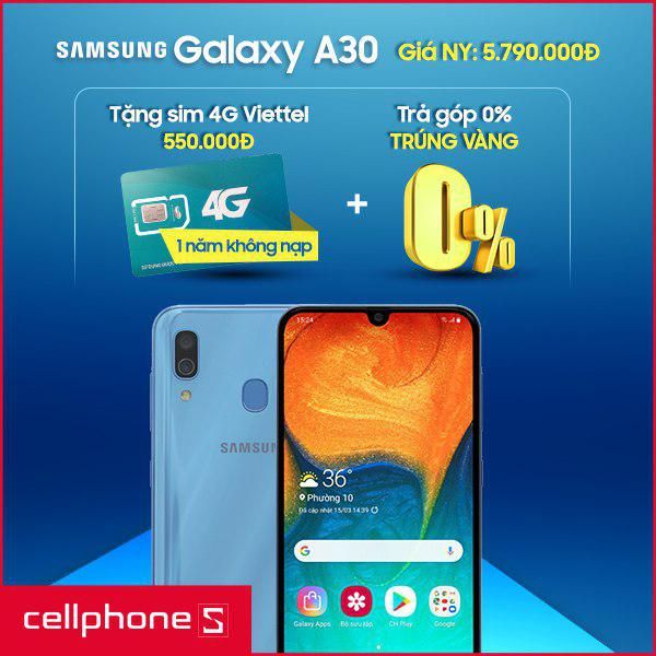 Samsung Galaxy A30 64GB cũ, ngoại hình đẹp, giá rẻ