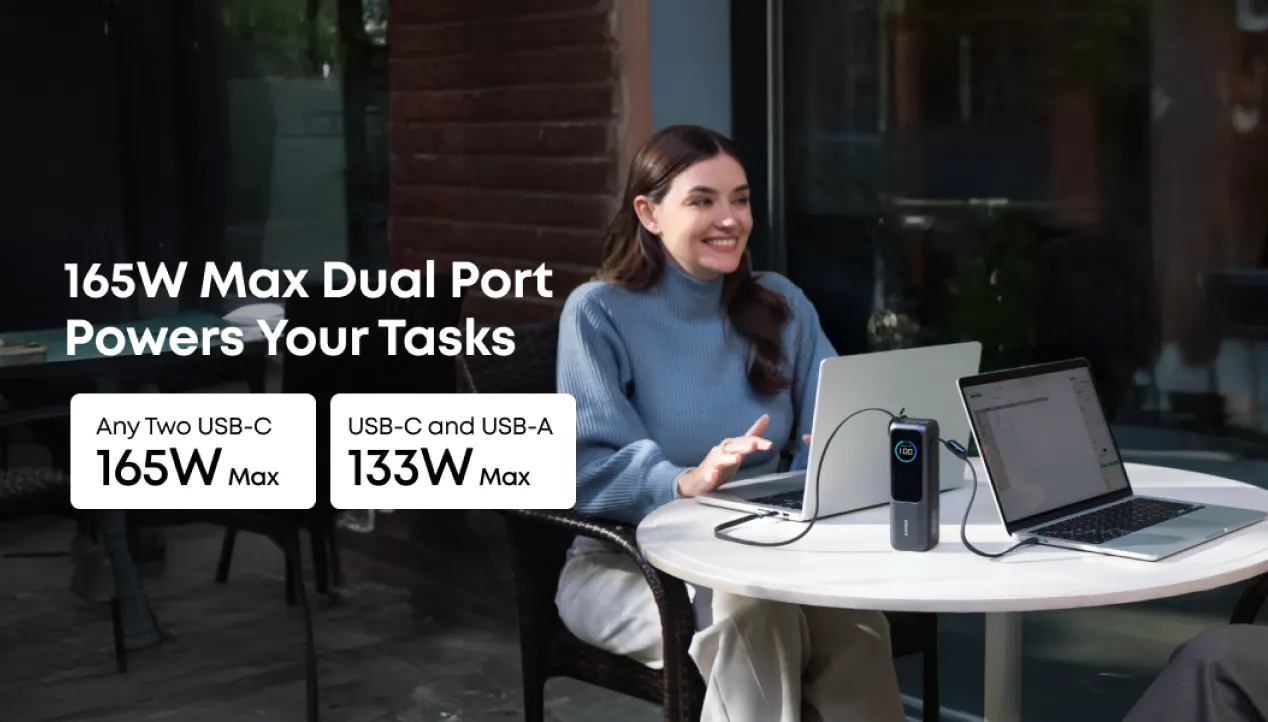 Pin dự phòng Anker 25.000mAh 165w tích hợp cáp rút gọn A1695 | Chính hãng, giá rẻ