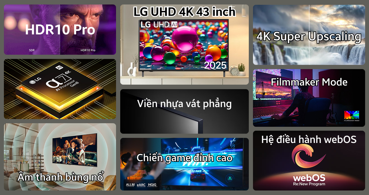 Smart Tivi LG UHD 4K 43 inch 2025 (43UA8450) | Giá tốt, ưu đãi mua cực khủng