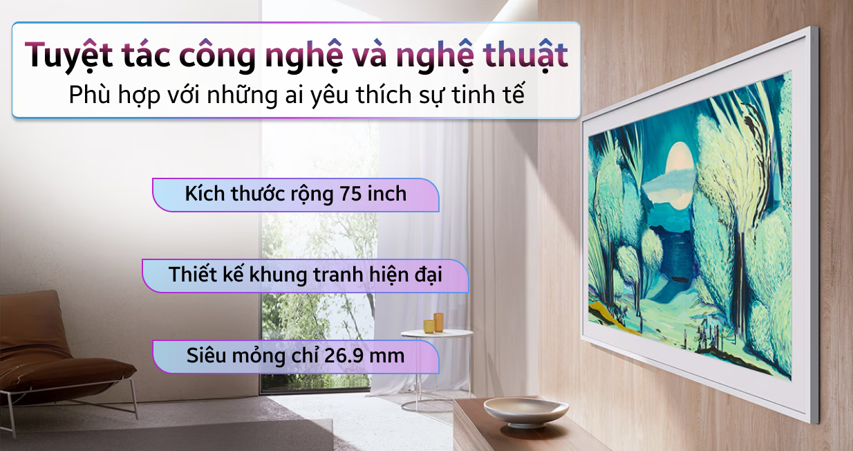 Smart Tivi Samsung khung tranh 4K 75 inch 2025 (75LS03F) | Giá tốt, ưu đãi mua cực khủng