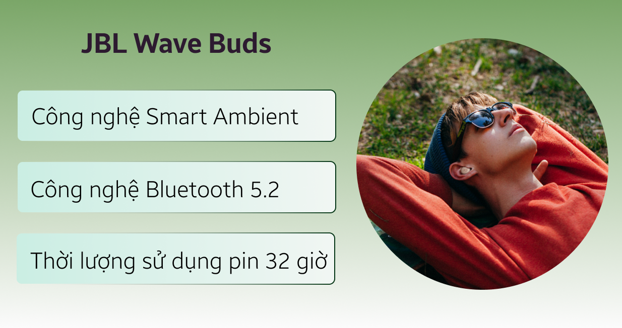 Tai nghe JBL Wave Buds | Giá rẻ 11/2024, góp 0%, giao 2H