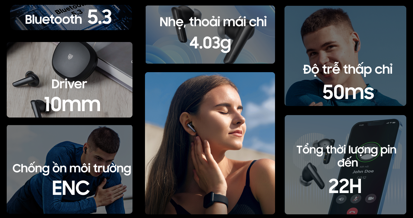 Tai nghe SoundPEATS Life Lite | Giá rẻ, hỗ trợ góp tốt