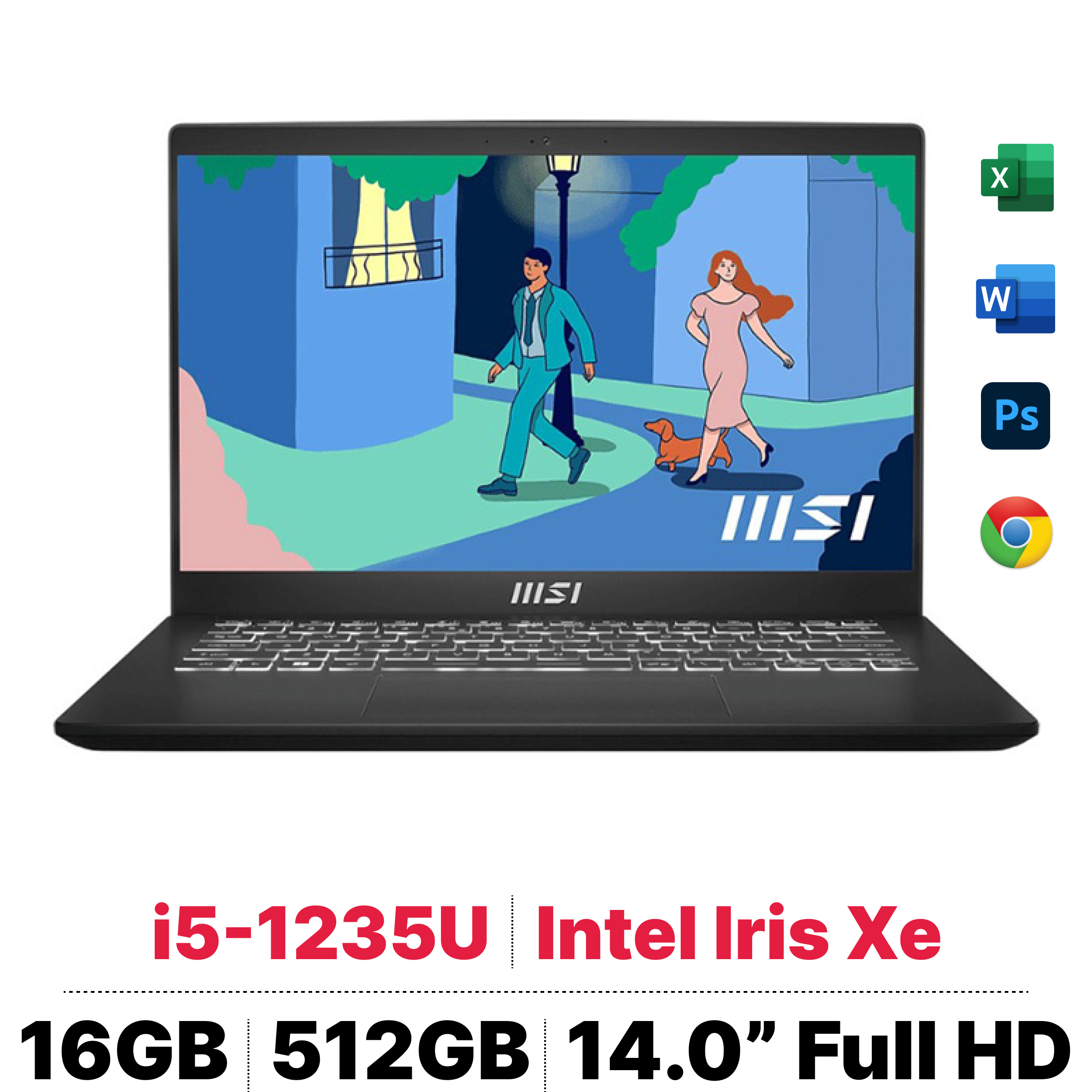 Laptop MSI Modern 14 C12MO-660VN | Giá rẻ, trả góp 0%
