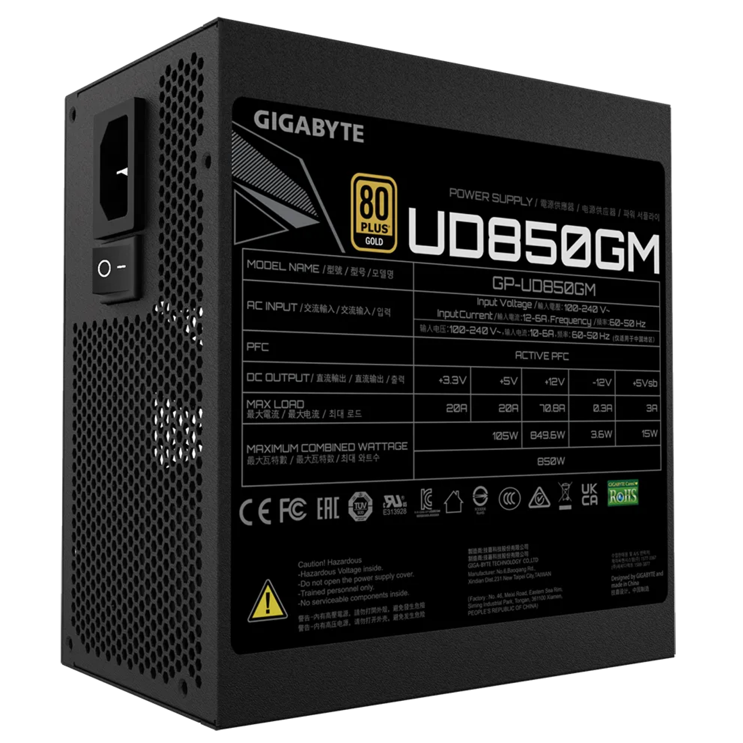 Nguồn Gigabyte GP-UD850GM 850W 80 Plus Gold Full Modular | Giá rẻ