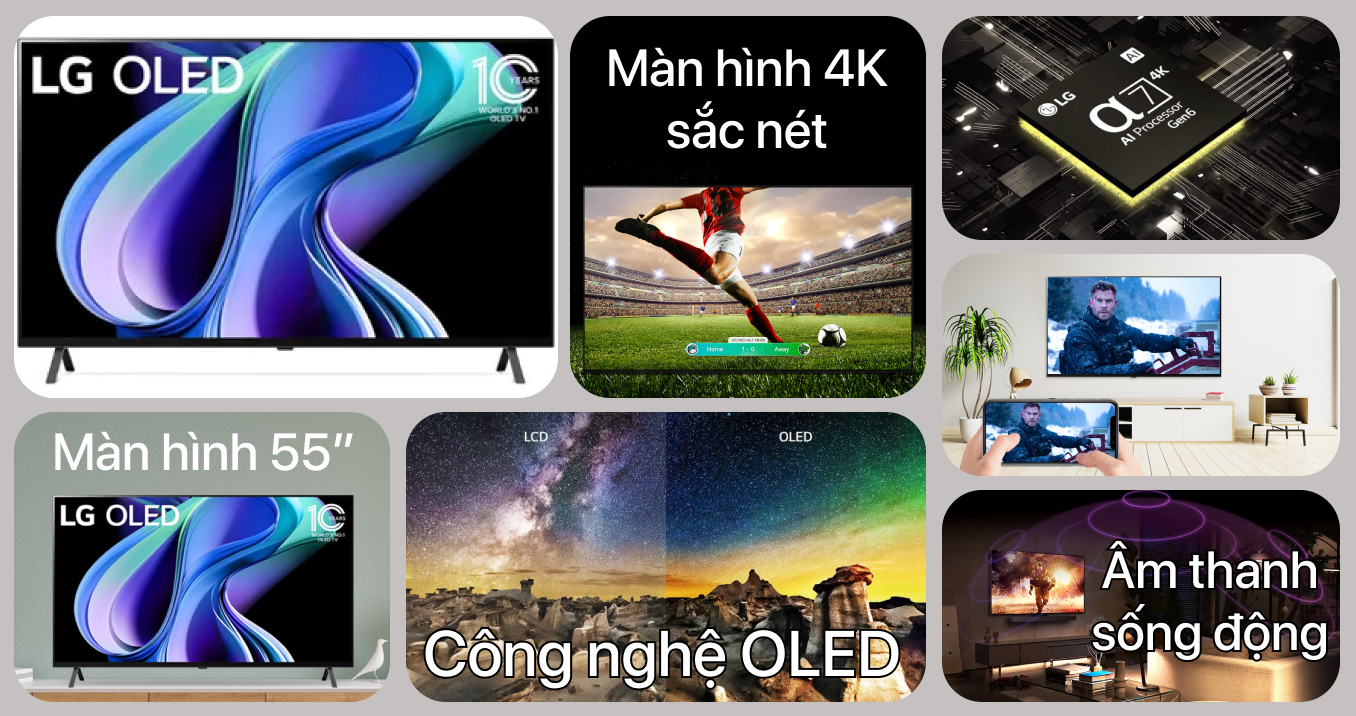 Smart Tivi Oled LG 55A3PSA 4K 55 inch | Giá rẻ 09/2025