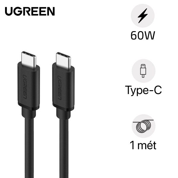 Cáp Ugreen Type-C to Type-C 60W 1M US286 - Cũ | Giá rẻ
