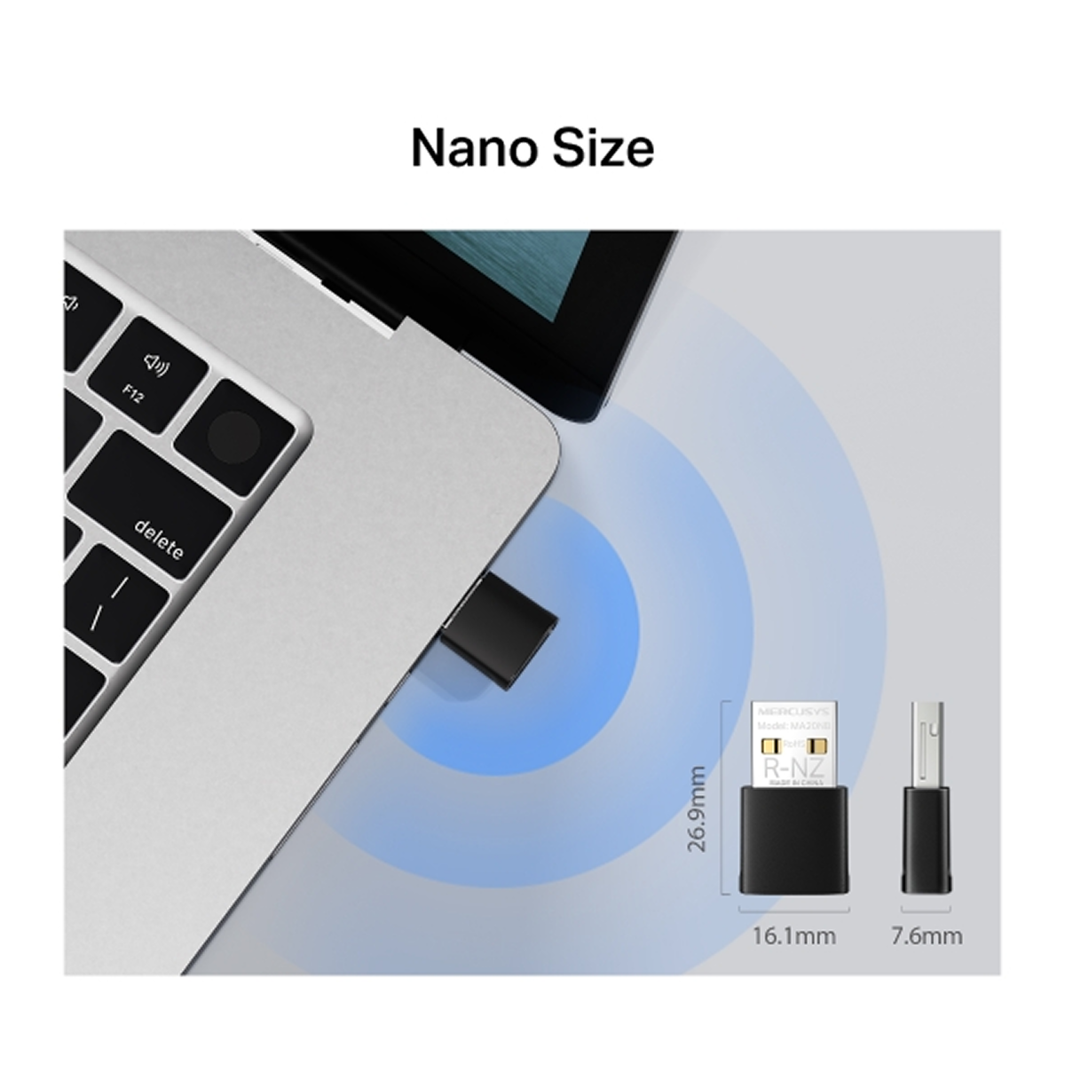 USB Wifi + Bluetooth 4.2 băng tần kép AC650 nano Mercusys MA20NB | Giá rẻ