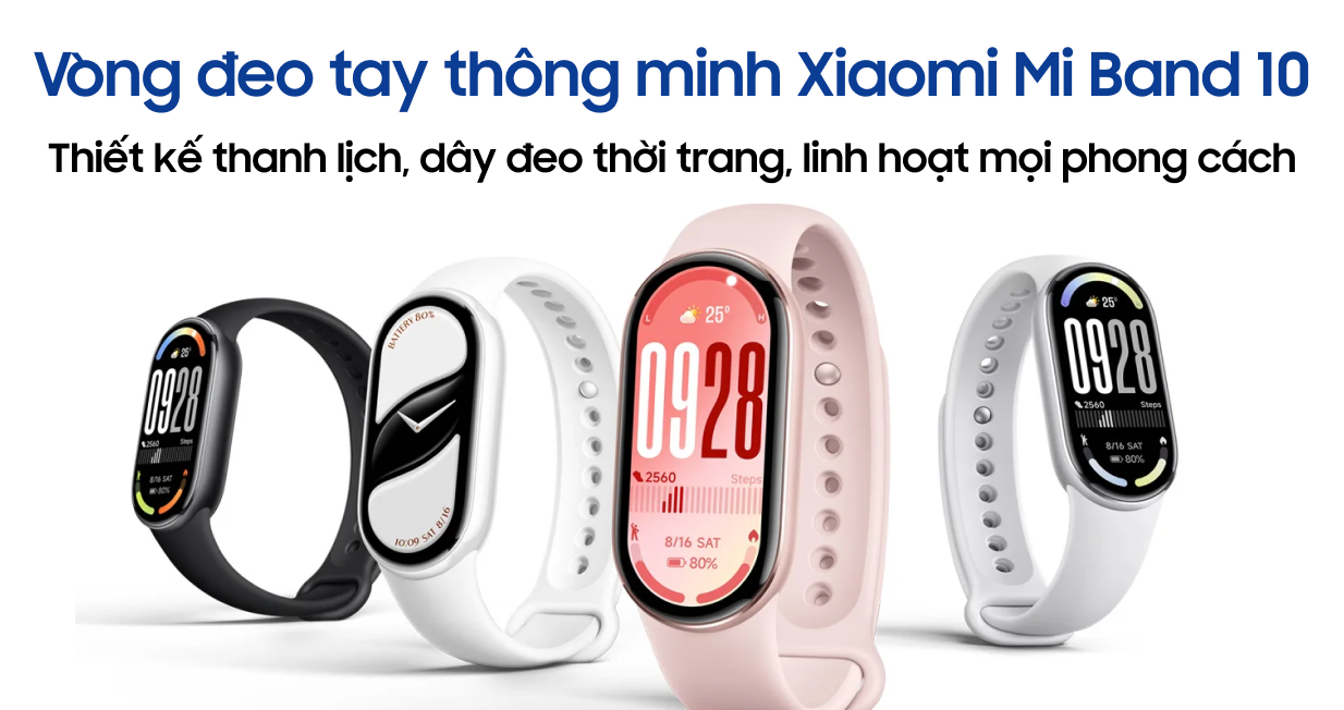 Xiaomi Mi Band 10 giá rẻ | Trả góp 0%, Lên đời chỉ 170K