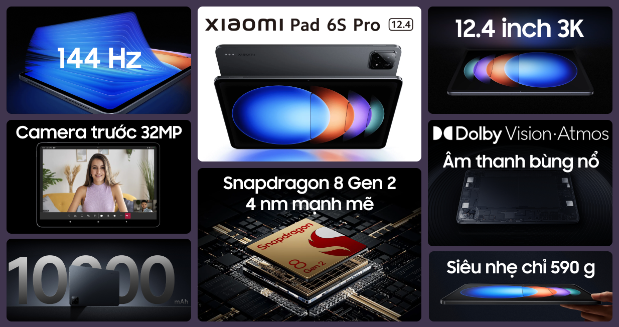 Xiaomi Pad 6S Pro Wifi 8GB 256GB | Giá rẻ, hỗ trợ trả góp 0%