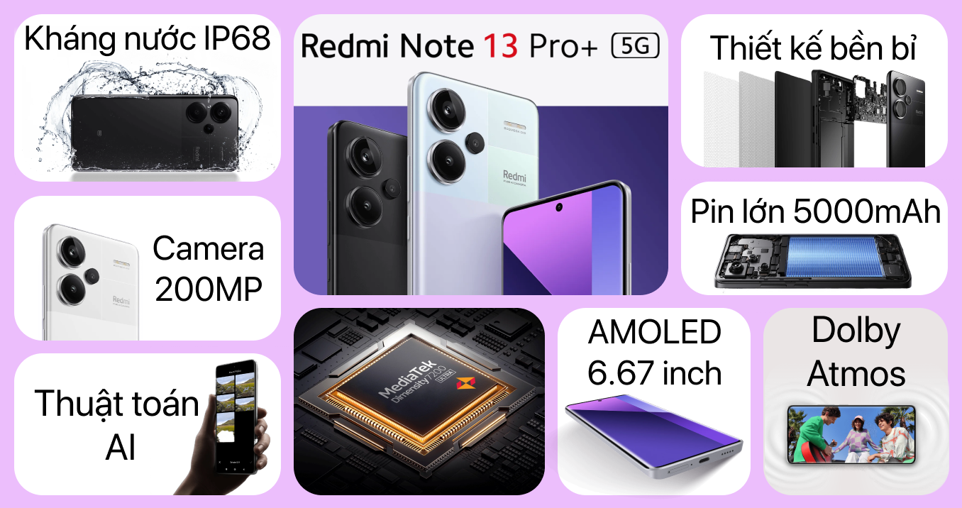 Xiaomi Redmi Note 13 Pro Plus 5G 8GB 256GB - Cũ Đẹp | Giá rẻ